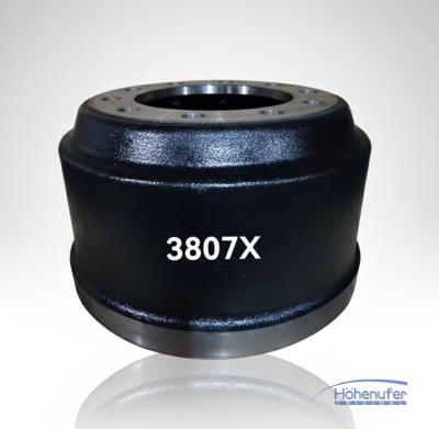 China Lightweight Full Cast Brake Drum 3807X 16.5x8.6