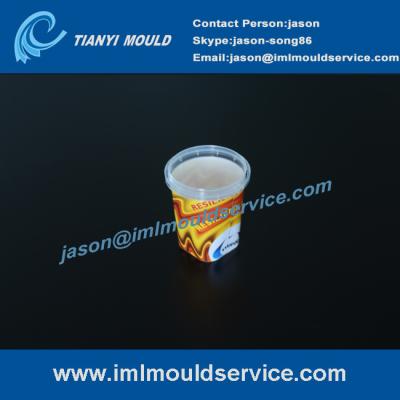 China 250g thin wall containers molding with in mould labels, IML container molding -250g for sale