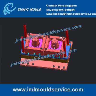 China two cavities 1L thin-walls ice cream container mould, thin-walled ice cream tub mould for sale