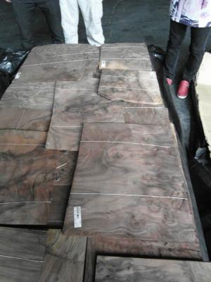 China Sliced Cut Natural American Walnut Burl Wood Veneer Sheet for sale