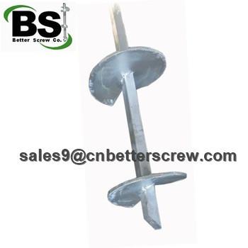 China Square bar helical piers with 8'' or 10'' helical plates for sale