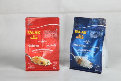 China Custom Made Red / Blue Flat Bottom Pouch Dried Food​ Packaging for sale
