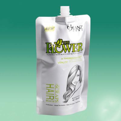 China Silver Stand Up Spout Pouch Packaging Foil Recyclable for Hair Care for sale