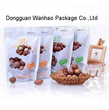 China Nut Snack Packaging Standup Food Zipper Pouch With Easy Tearing Notch , Clear Window for sale