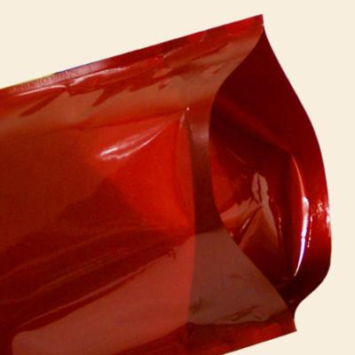 China Ziplock Bottom Gusset Red Stand Up Pouch With Zipper / Plastic Tea Packaging Bags for sale