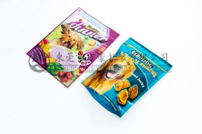China Custom Reclosable Ziplock Stand Up Pouch Bags , Standing Dog Food Bag With Zipper for sale