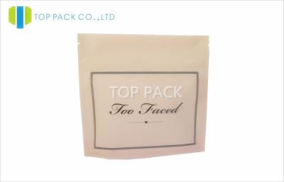 China Printed Pink Zipper Plastic Stand Up Pouches For Cosmetics , Gift for sale