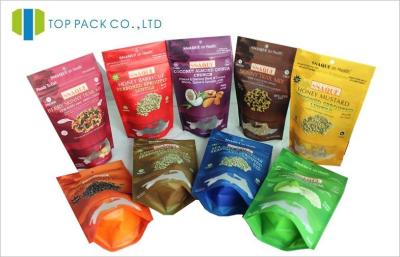 China Dehydrated Foodzipper snack bags Transparent Window Front Reusable for sale