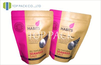 China Special Window Kraft Paper Spices Packaging 500g Seaweed Salt Bags for sale