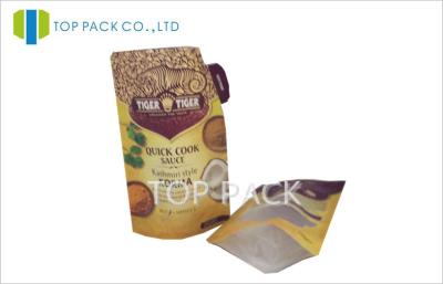 China Printed Aluminum Foil Stand Up Bags and Pouches resealable For Sauce for sale