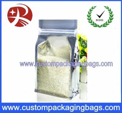 China Aluminium Foiled Plastic Food Packaging Bags Zipper Top Rice Side Gussest for sale
