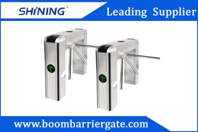 China 100W LED Display Waist Height Tripod Turnstile Gate With Tubular Bumper for sale