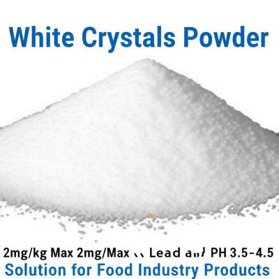 China White Crystals Powder Acidity Regulator 2mg/kg Max Lead and pH 3.5-4.5 Solution for Food Industry Products for sale