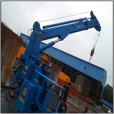 China Hydraulic Telescoping  Boom Crane with ABS certificate Marine ship deck crane for sale