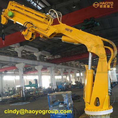 China China Vessel Hydraulic Folding Telescopic Boom Marine  Ship Crane Marine Ship Deck Crane for sale