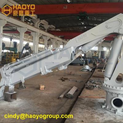 China 1t@19m Hydraulic Telescopic Knuckle Folding Boom Marine Ship Deck Crane for sale