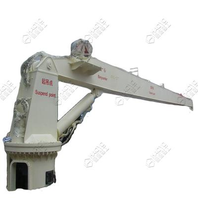 China Fixed Boom Marine Offshore Pedestal Crane Ropes Deck Equipment Marine Ship Deck Crane for sale