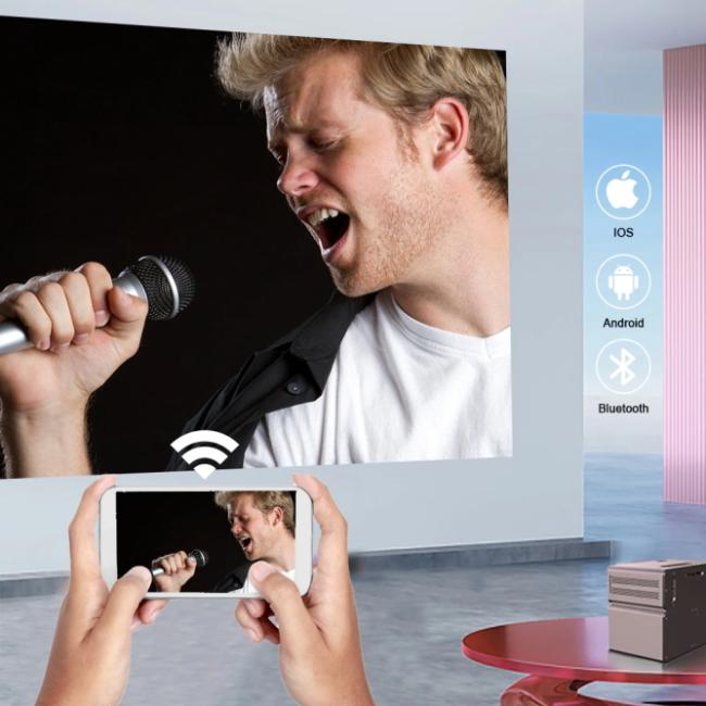 Ehomm T1 projector connectivity ports and wireless features