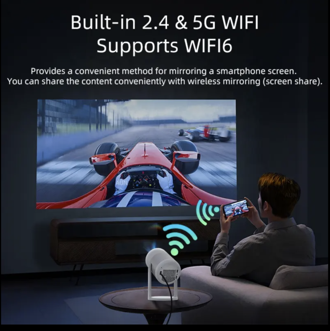 Projector connectivity ports and wireless options