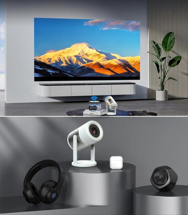 Projector displaying high-definition content