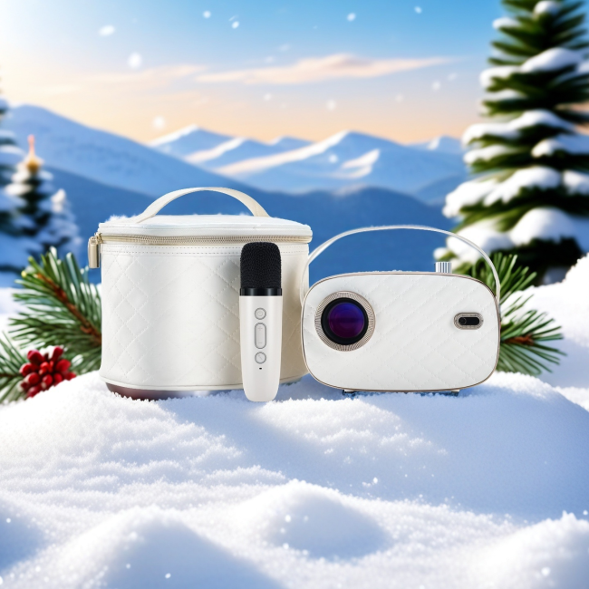 Ehomm K9 Mini Projector with carry bag and microphone