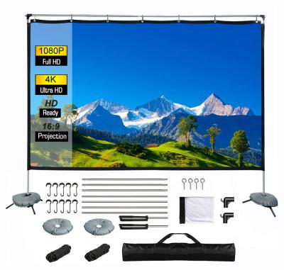 China Outdoor Foldable Portable Projector Screen 80 Inch 100 Inch 120 Inch 16:9 for sale
