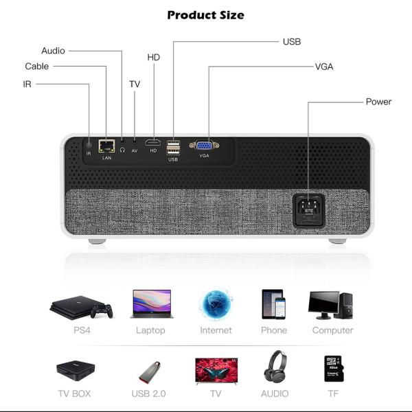 Quality Q9 1080P 9500 Lumens Projector Smart Rich Interfaces HDMI VGA RJ45 Projector for sale