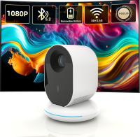 China Cordless Mini Projector 20000mAh Battery 720P Android 11.0 Electric Focus Keystone for sale