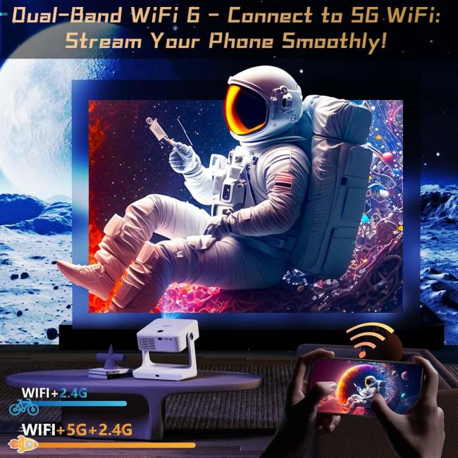 Wireless screen mirroring demonstration with smartphone