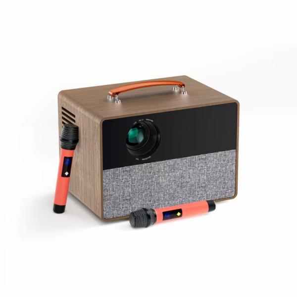 Quality V1 Karaoke Projector 1080P Projector 100W Hi-Fi Sound Dual Wireless Mics Android for sale