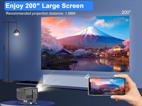 Quality H1 Dark Gray Full HD Smart Projector Dust Free Full Sealed Auto Focus Android for sale
