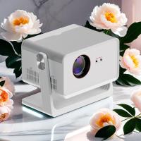 Quality H3 White 360° Rotating Projector 1080P Voice Control Android TV Smart Projector for sale