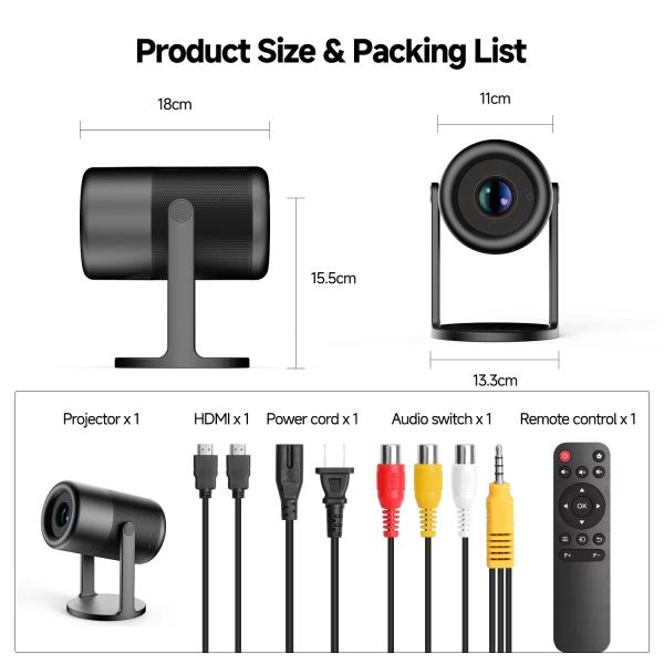 Quality J1 Dark Gray Freestyle Portable Projector Android 11.0 150 ANSI Lumens Projector for sale