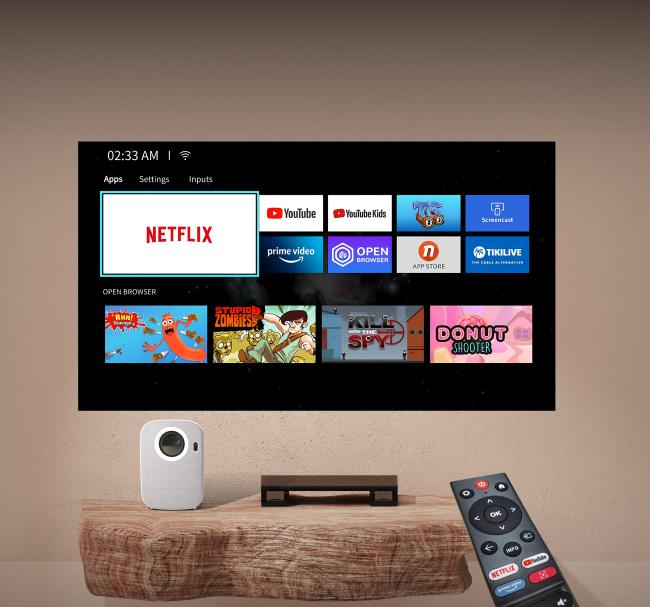 Ehomm F8 Mini Projector with Linux system interface