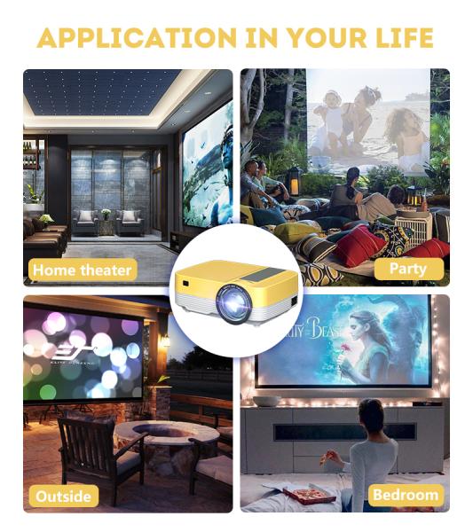 Quality Z6 Mini Portable Projector Android 9.0 White 720P 180 ANSI Lumens Projector for sale