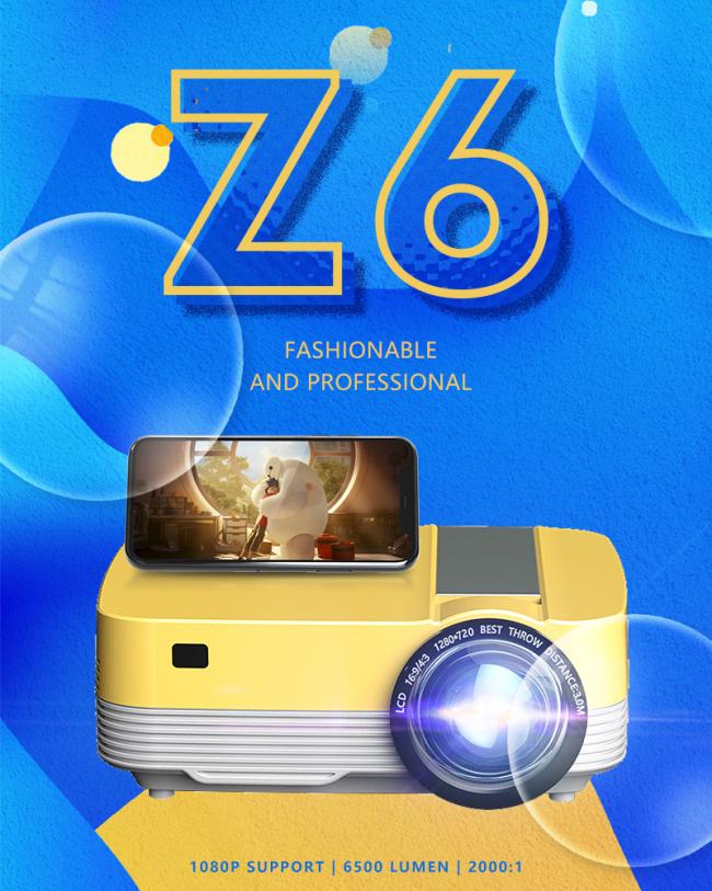 Z6 Smart Projector running Android 9.0 interface