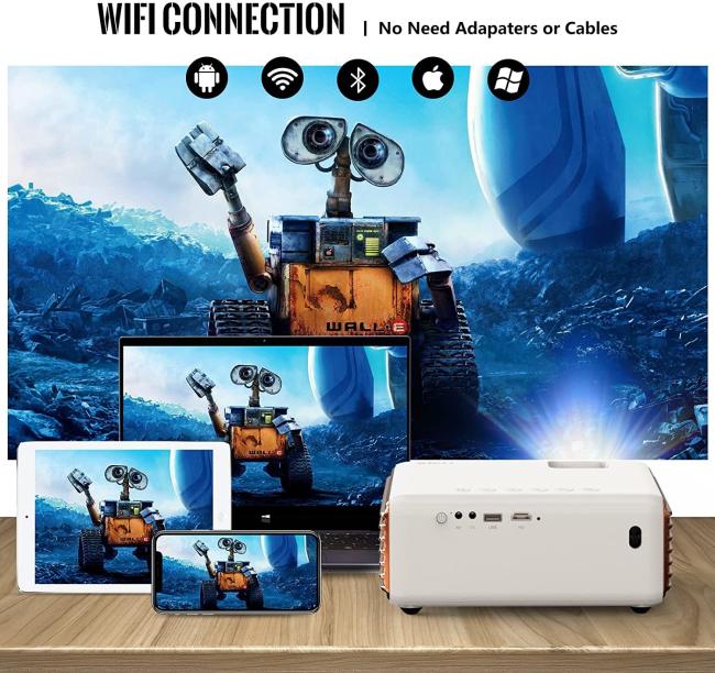 Projector connectivity ports and wireless features