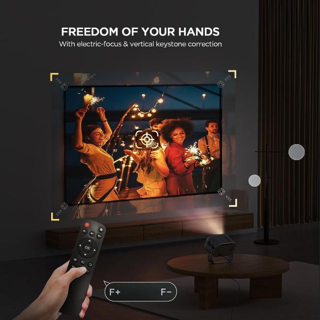 Projector showing Android 11 smart system interface