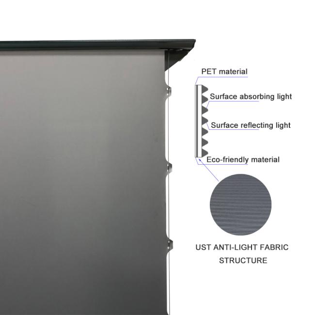 Close-up of premium 4K projector screen fabric
