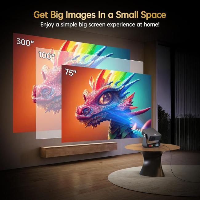 Projector showing smart features in use
