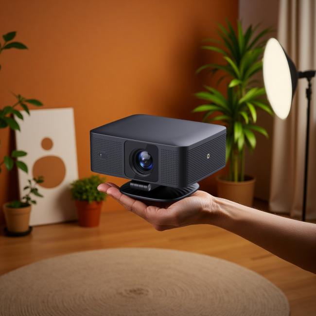 B1 Mini Flip Smart Projector showing compact design and projection capabilities