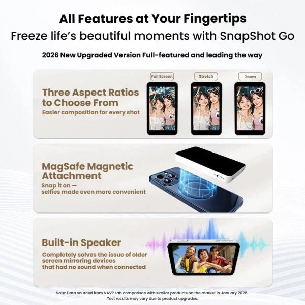 Quality SnapShot Go – Rear Camera Selfie Controller with Real-Time Screen Mirroring for sale