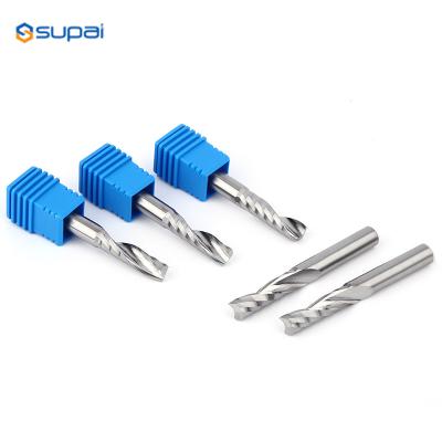 China Hoogprecisie single flute spiraal eind molen CNC router bit voor hout for sale