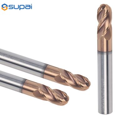 China Tungsten Carbide Ball Nose End Mills CNC Machine Milling Cutter For Metalworking for sale