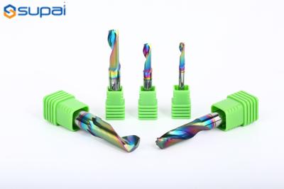 China 3.175mm Aluminium Endmühle Einzelflöte CNC Spiral Router Bits Nichteisenmetall zu verkaufen