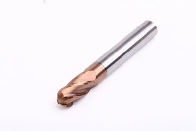 Cina Fresa a testa sferica per fresatura CNC a 4 taglienti con angolo di spoglia assiale -7° in vendita