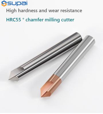 China Molino de extremo de chámfer de alta velocidad - 3 flautas 45° ángulo de hélice 3/8' en venta