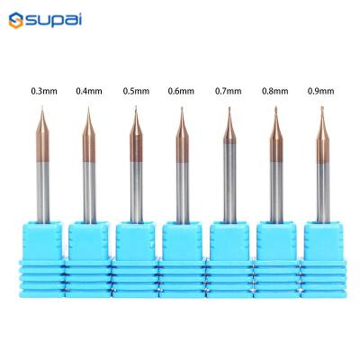 China Micro Diameter End Mill With 30° Helix Angle And TiAlN Coating for sale