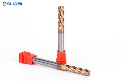 China 45° Cutting Edge Angle Roughing End Mill 75mm Overall Length TiAlN Coating Available for sale