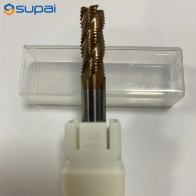 China 4-Flute Carbide Roughing End Mill Ra3.2 Coat 12mm Shank Diameter for Square Cutting Edge for sale
